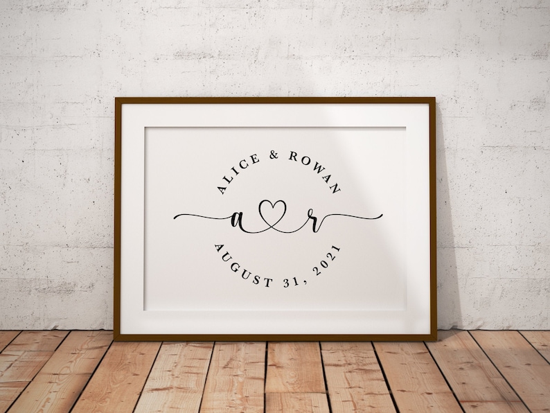 Wedding Logo Design With Bride and Groom's Names - Etsy