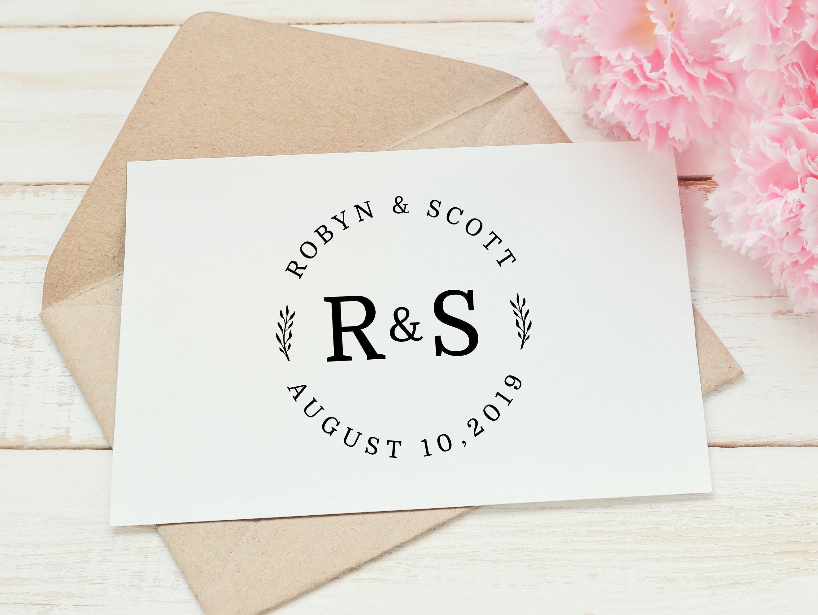 Wedding Logo Design With Bride and Groom's Initials, Names and Wedding ...