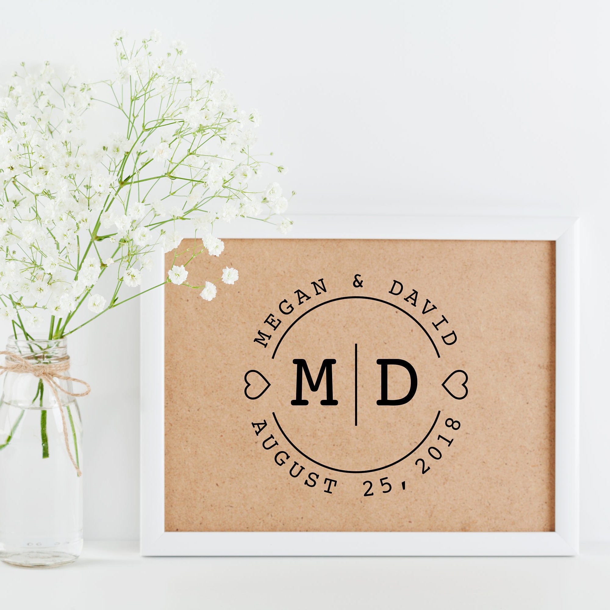 Wedding Logo Design With Bride and Groom's Names, Initials and Wedding ...