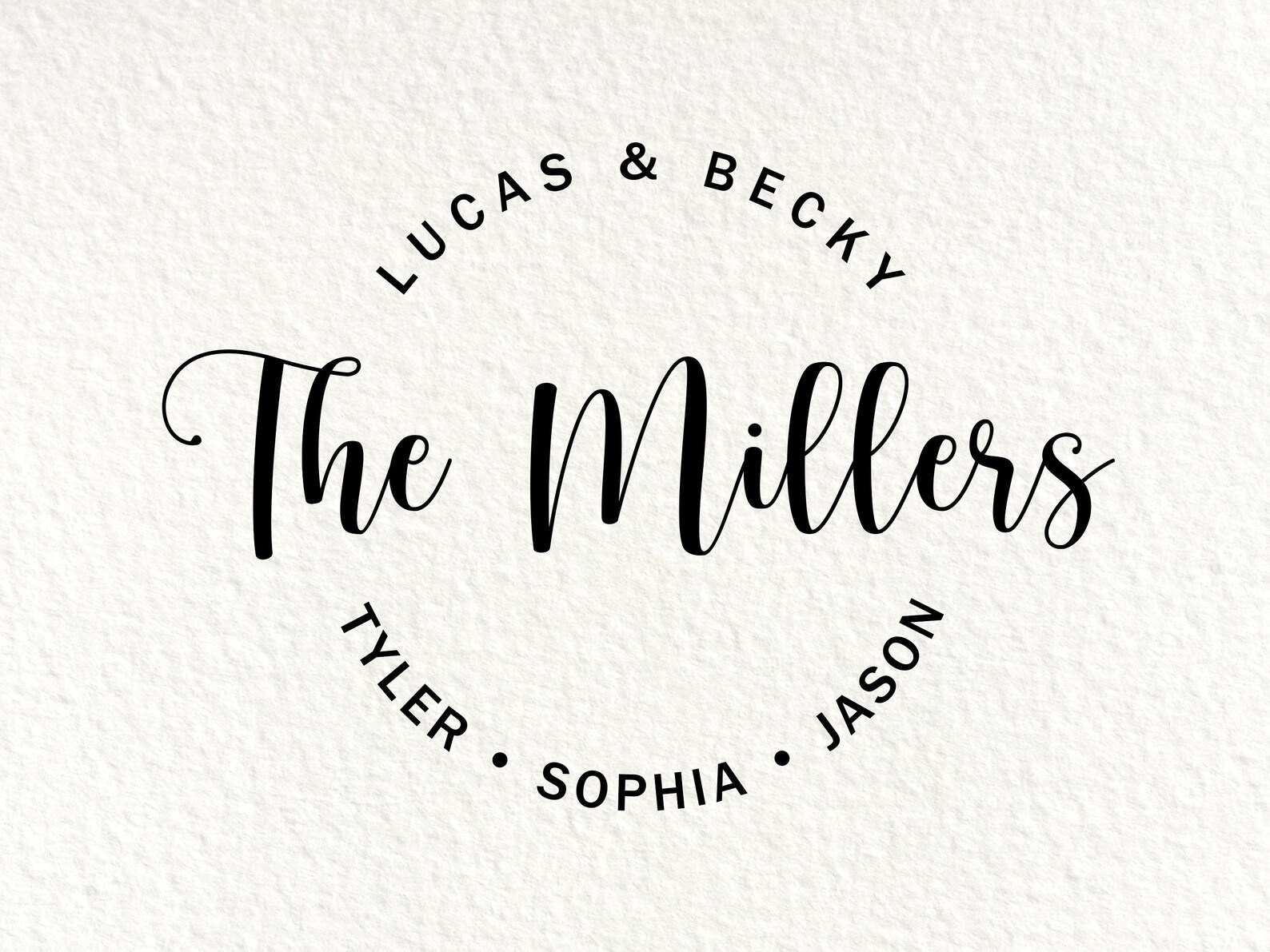 Family Name Logo With Last Name, Parent's First Names, and Kid's Names ...