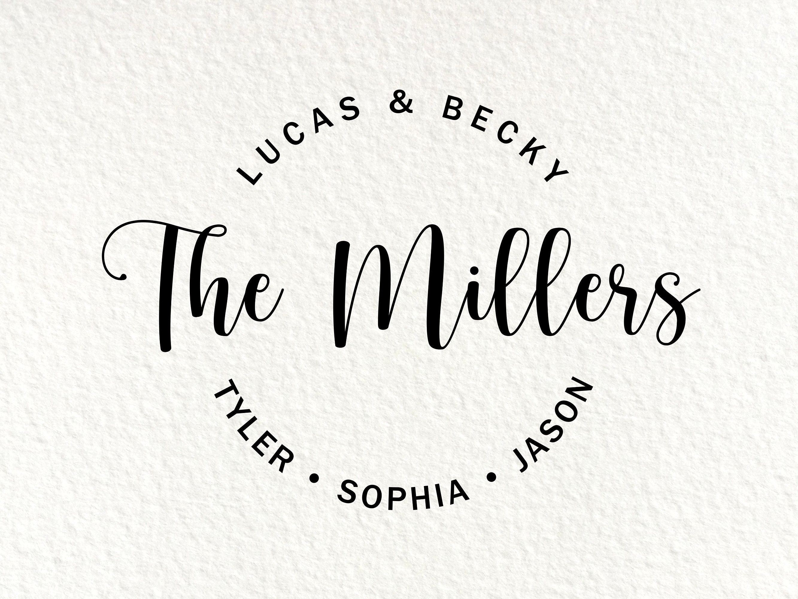 Family Name Logo With Last Name, Parent's First Names, and Kid's Names ...