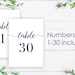 Navy Blue Table Numbers, Printable Numbers Template for Wedding ...