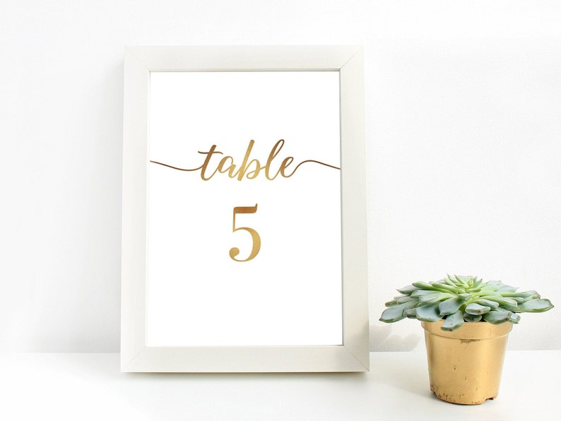 Gold Table Numbers Printable Numbers Template for Wedding - Etsy Canada