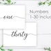 Table Numbers, Printable Template for Wedding, Numbers 1-30, Sizes 6x4 ...