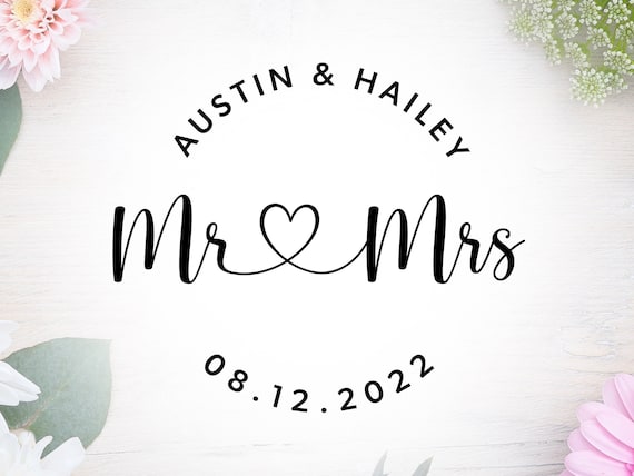 Wedding Logo Design With Bride and Groom's Names Heart - Etsy