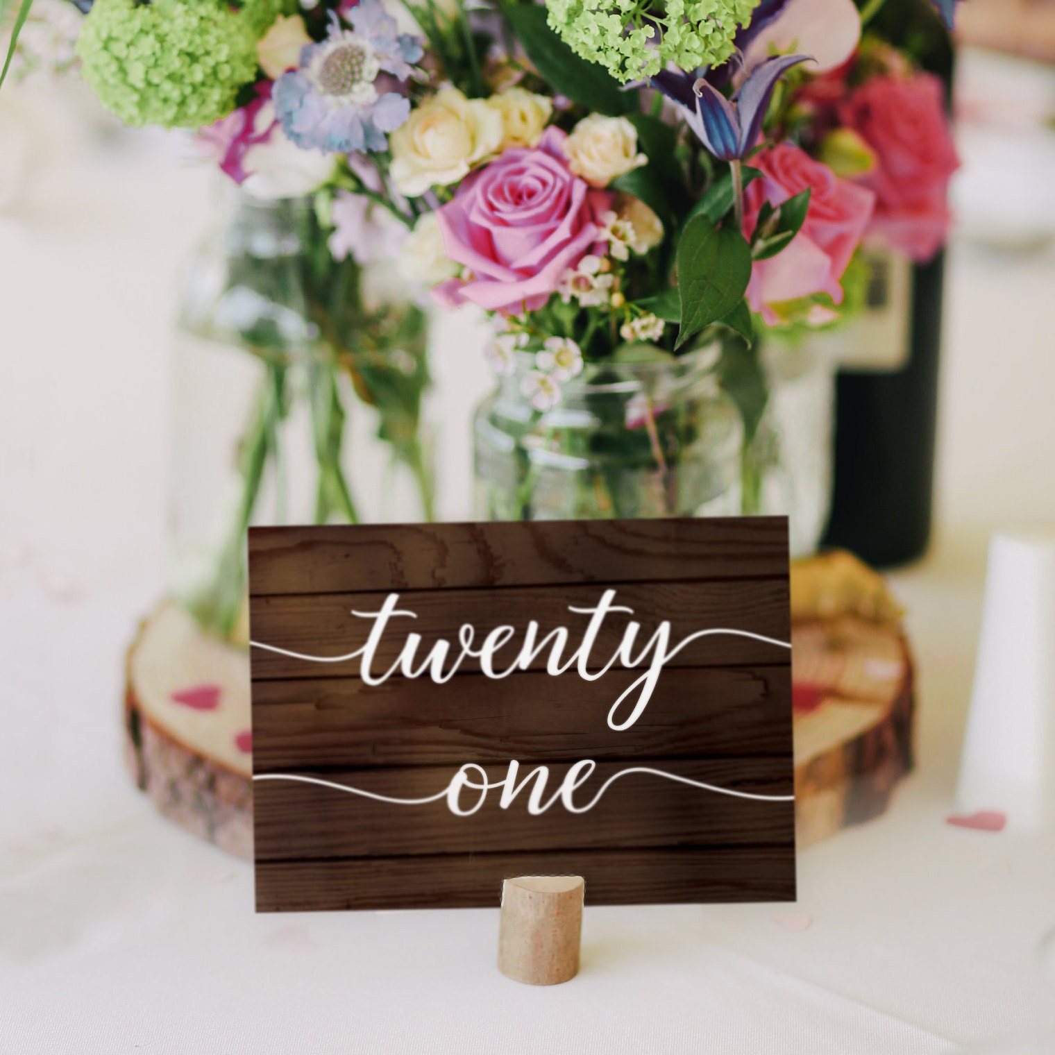 Rustic Table Numbers With Wood Texture, Printable Template for Wedding ...