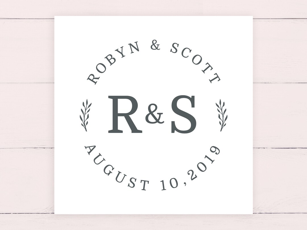 Wedding Logo Design With Bride and Groom's Initials, Names and Wedding ...