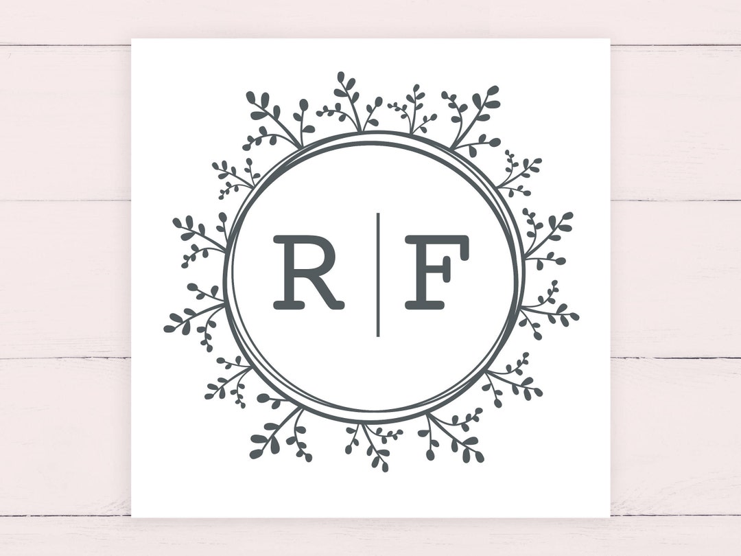 Rustic Wedding Logo Design, Monogram Crest, Wreath Wedding Logo ...