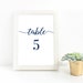 Navy Blue Table Numbers, Printable Numbers Template for Wedding ...