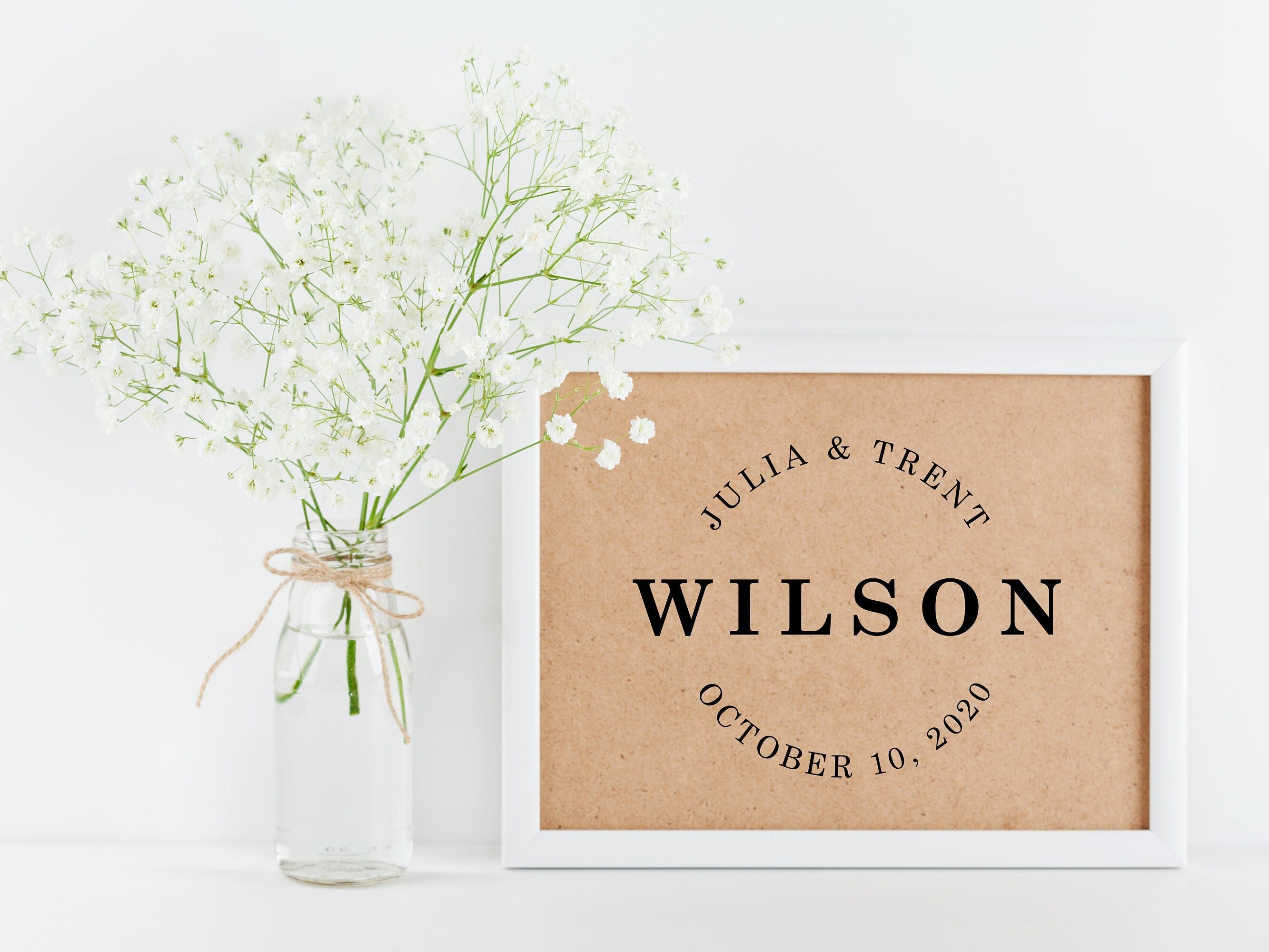 Wedding Logo Design With Last Name, Wedding Date, and Bride and Groom's ...