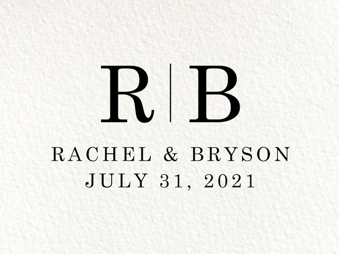 Wedding Logo Design With Couple's Names, Initials, and Wedding Date ...