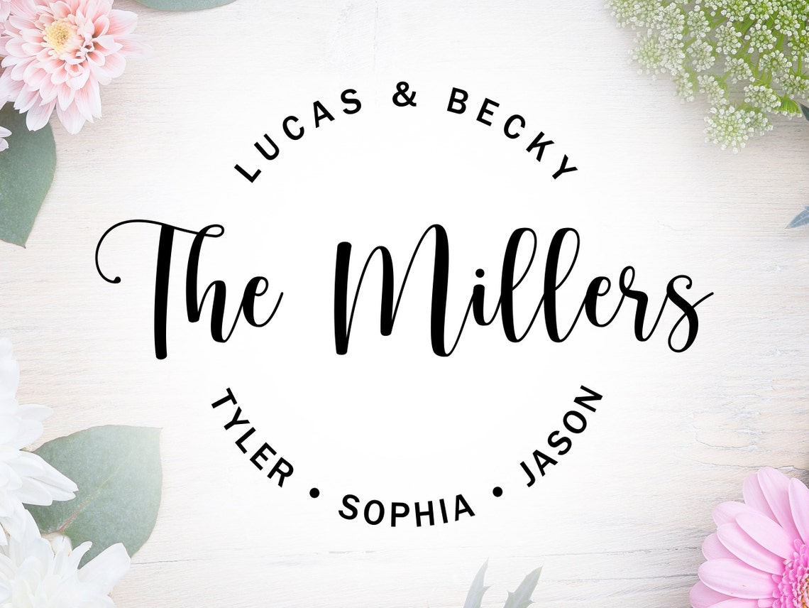 Family Name Logo With Last Name, Parent's First Names, and Kid's Names ...