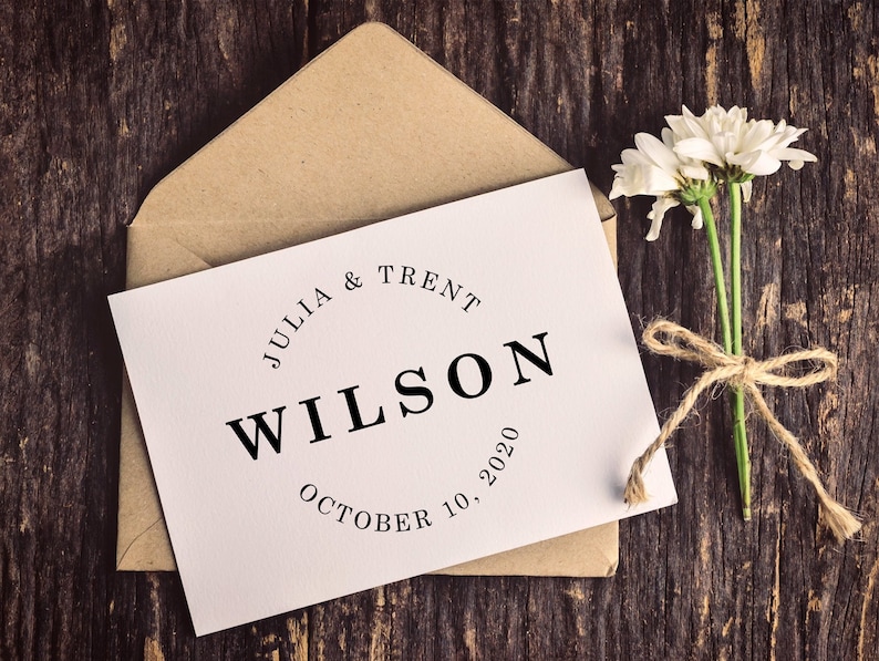 Wedding Logo Design With Last Name, Wedding Date, and Bride and Groom's ...
