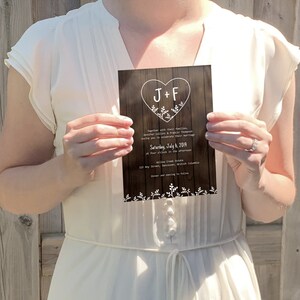 Rustic Wedding Invitation Template, Country Wood Barn Wedding Invites ...