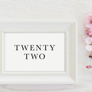 Table Numbers, Modern and Minimalist Black and White Numbers ...