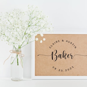 Wedding Logo Design With Last Name, Wedding Date, and Bride and Groom's ...