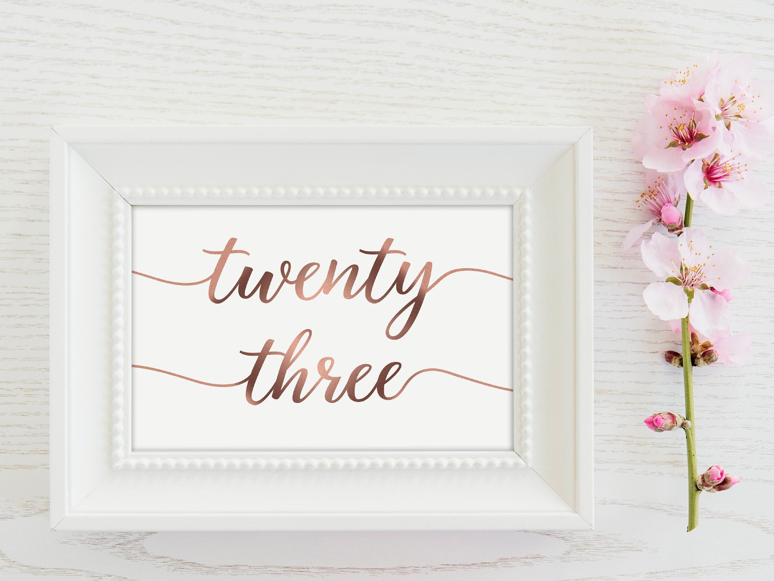 Rose Gold Table Numbers Printable Template for Wedding | Etsy