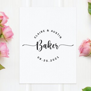 Wedding Logo Design With Last Name, Wedding Date, and Bride and Groom's ...