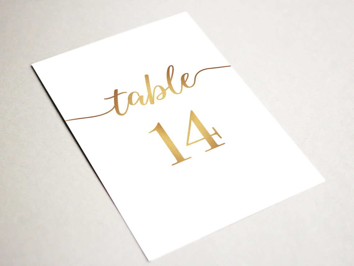 Gold Table Numbers Printable Numbers Template for Wedding - Etsy Canada