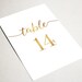 Gold Table Numbers, Printable Numbers Template for Wedding, Gold and ...