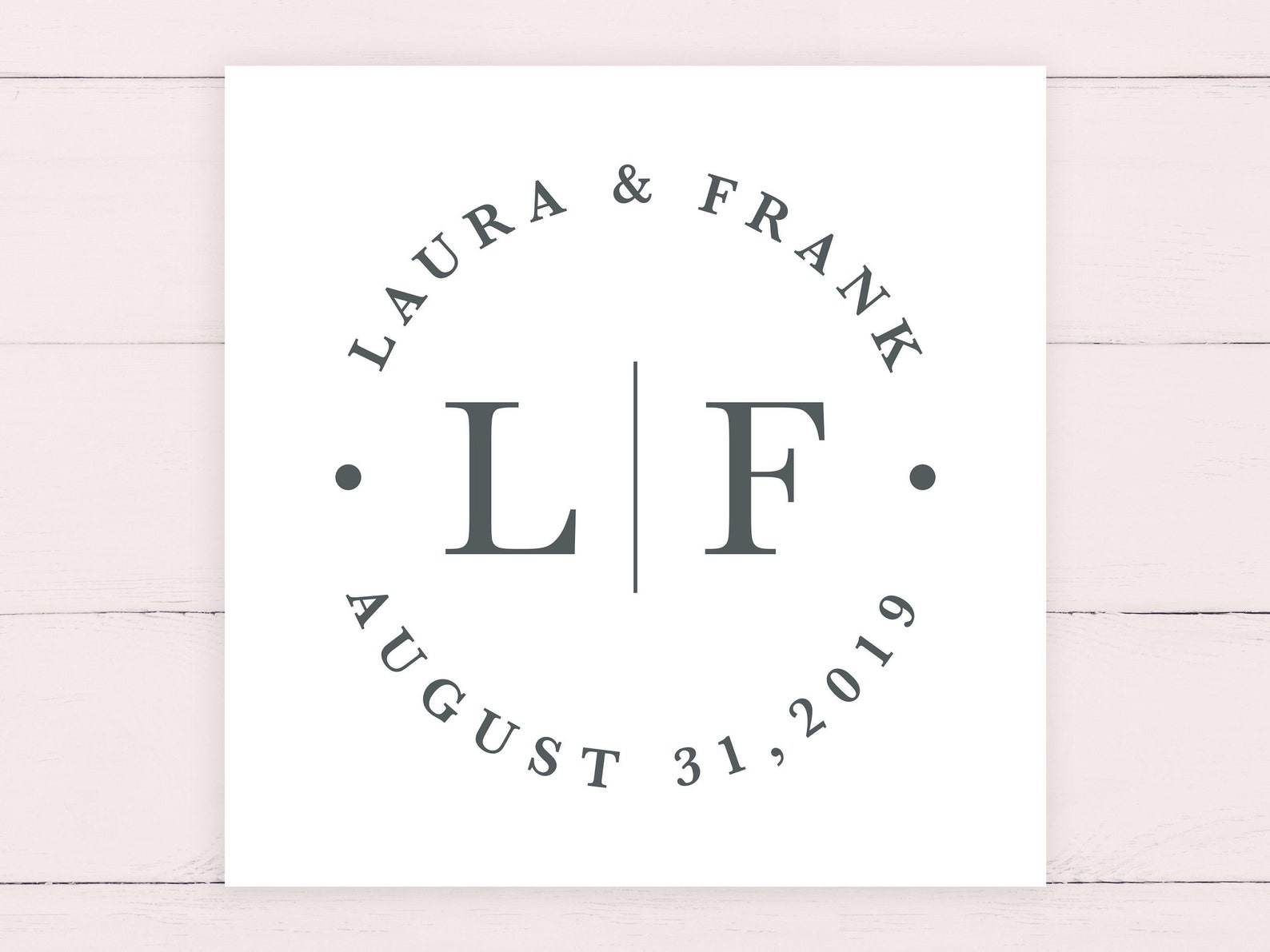 Wedding Logo Design With Bride and Groom's Initials, Names and Wedding ...