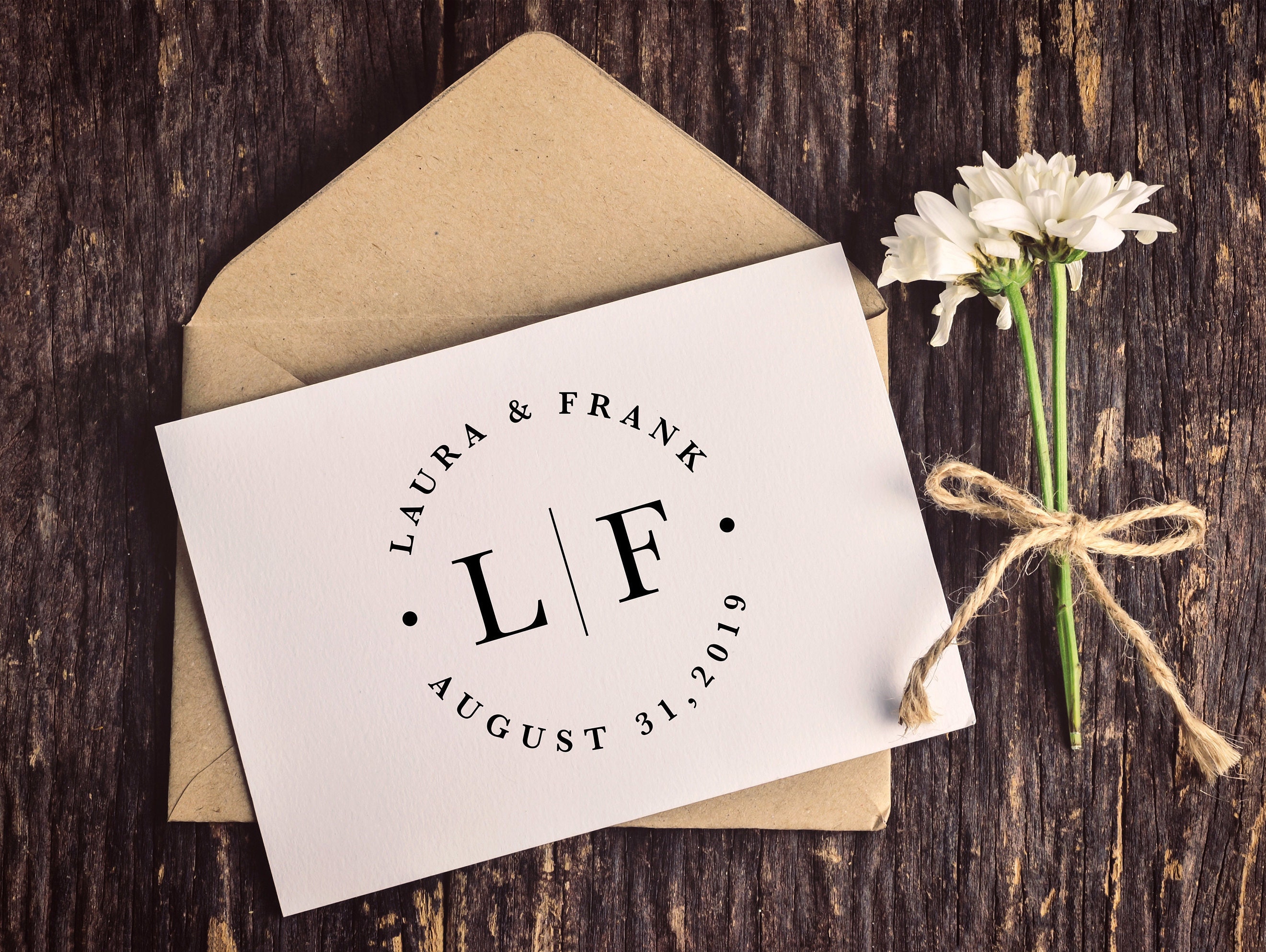 Wedding Logo Design With Bride and Groom's Initials, Names and Wedding ...