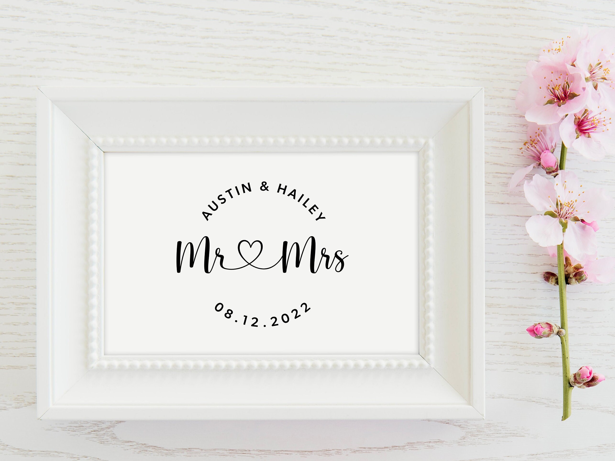 Wedding Logo Design With Bride and Groom's Names Heart - Etsy