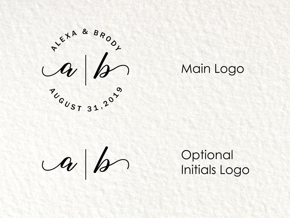 Wedding Logo Design With Bride and Groom's Names Initials - Etsy