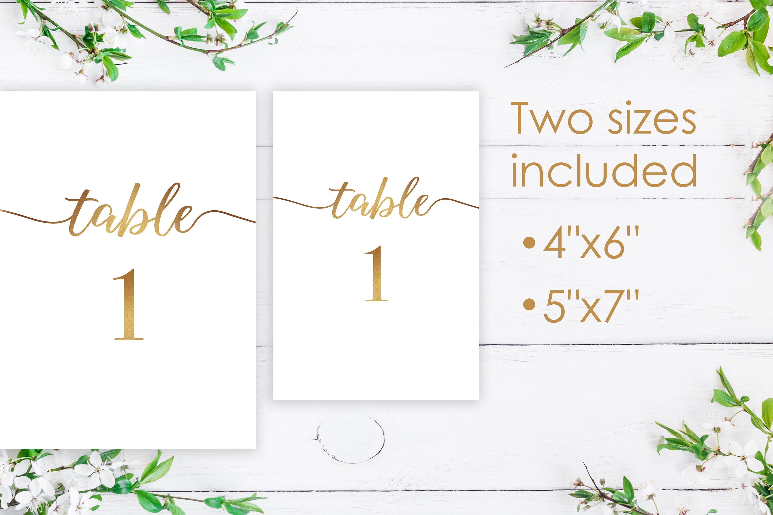 Gold Table Numbers, Printable Numbers Template for Wedding, Gold and ...