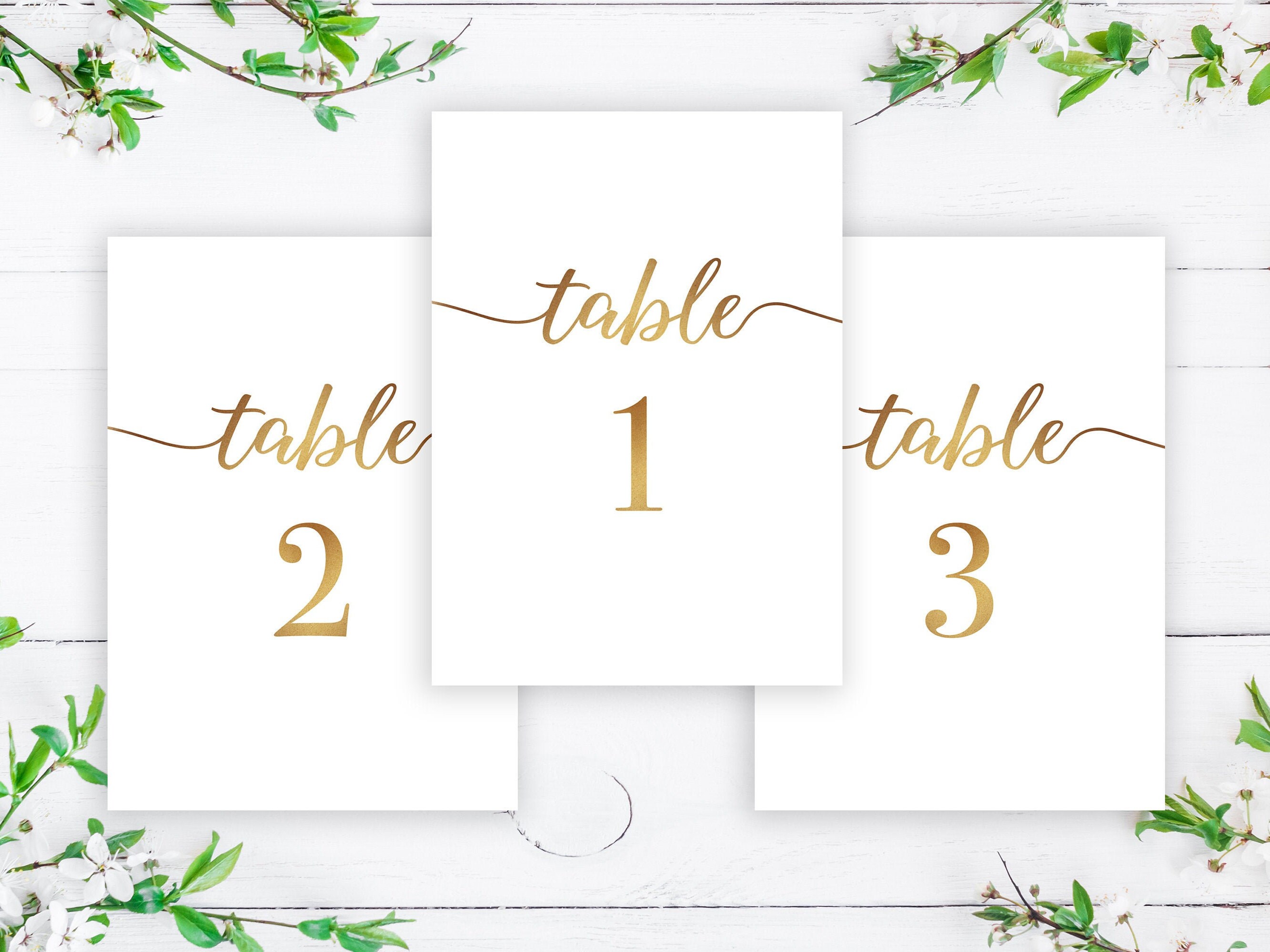 Gold Table Numbers Printable Numbers Template for Wedding - Etsy Canada