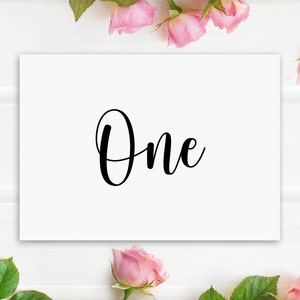 Table Numbers, Printable Template for Wedding, Black and White ...