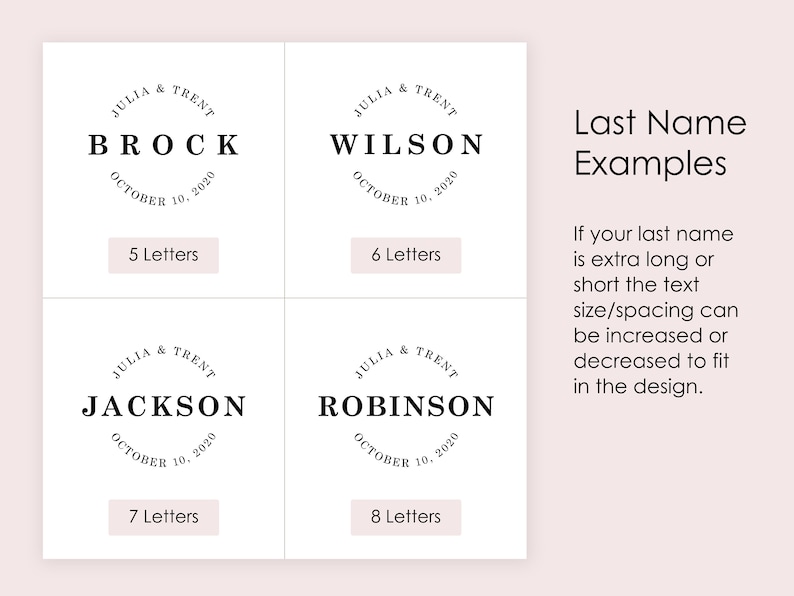 Wedding Logo Design With Last Name, Wedding Date, and Bride and Groom's ...