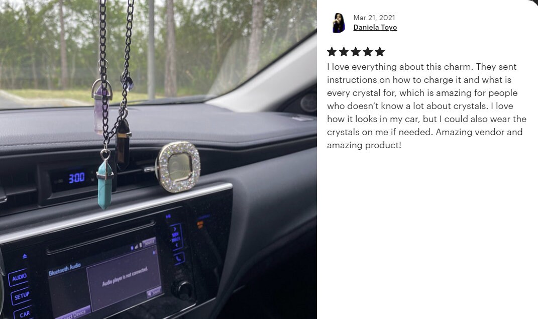 Crystal Gemstone Car Mirror Charm Car Accessory Sun Catcher - Etsy