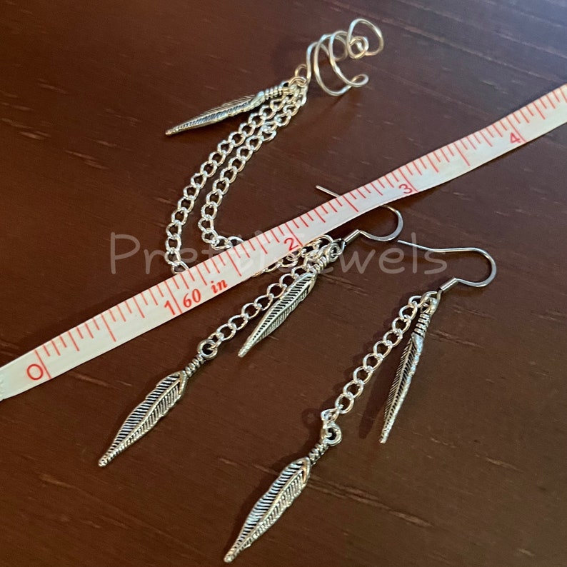 Simple Dangly Feathers Ear Cuff Earring Set - Etsy