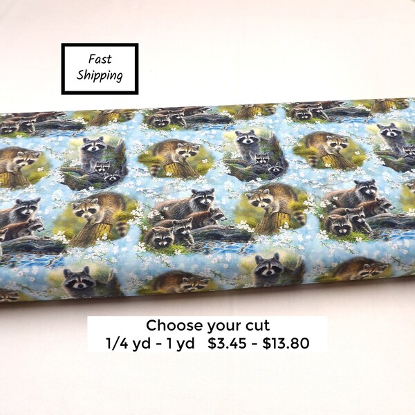 Raccoon Fabric - Etsy