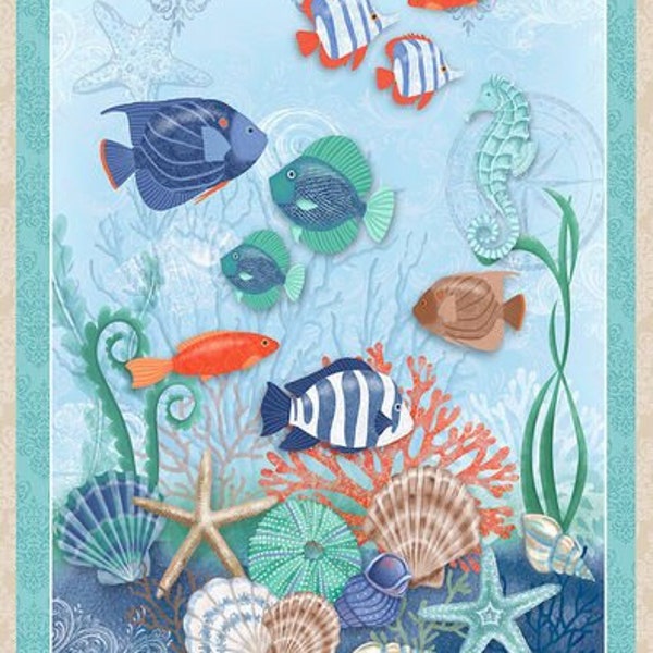 Sea Life Fabric Panel - Etsy