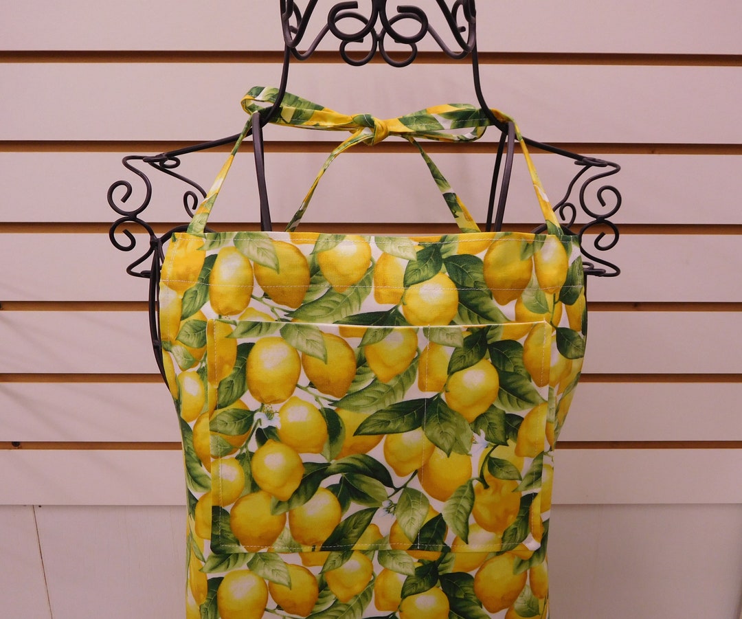 1104 Lemon Themed Kitchen Apron With Pockets for Lemon Lovers. - Etsy