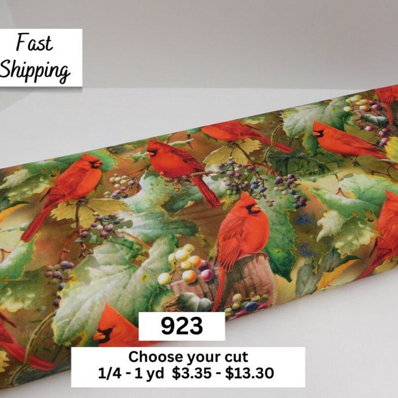 Cardinal Fabric - Etsy