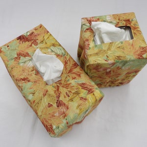 1284 Pastel Autumn Leaves Tissue Box Cover With Muted Soft Colors ...