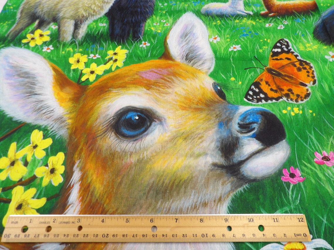1504 Farm Animals Panel David Textiles Digitally Printed - Etsy