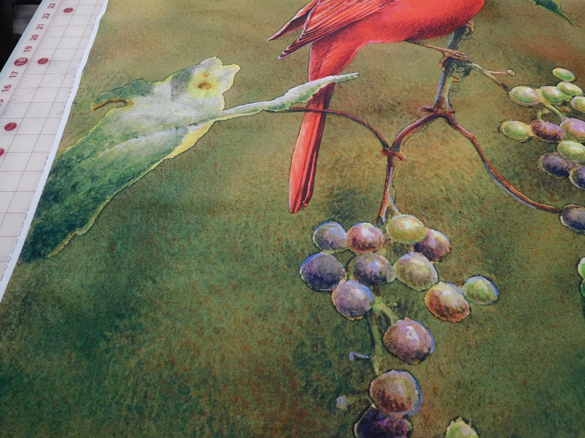 922 Red Cardinals in the Orchard Panel Cardinal Lovers - Etsy