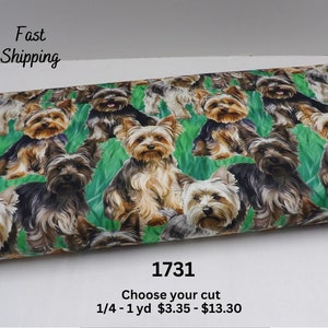 1737 Yorkie Cotton Fabric Panel, 35.5w X 44/45h, David Textiles ...