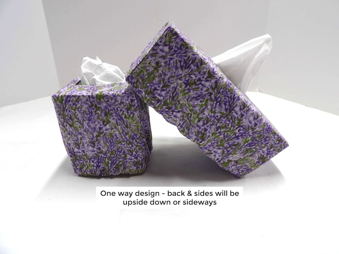1425 Lavender Flowers Tissue Box Cover; Square, Rectangular Fabric ...