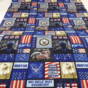 1588 US Navy Military Fabric - Sykel Cotton Quilting, Crafting Material ...
