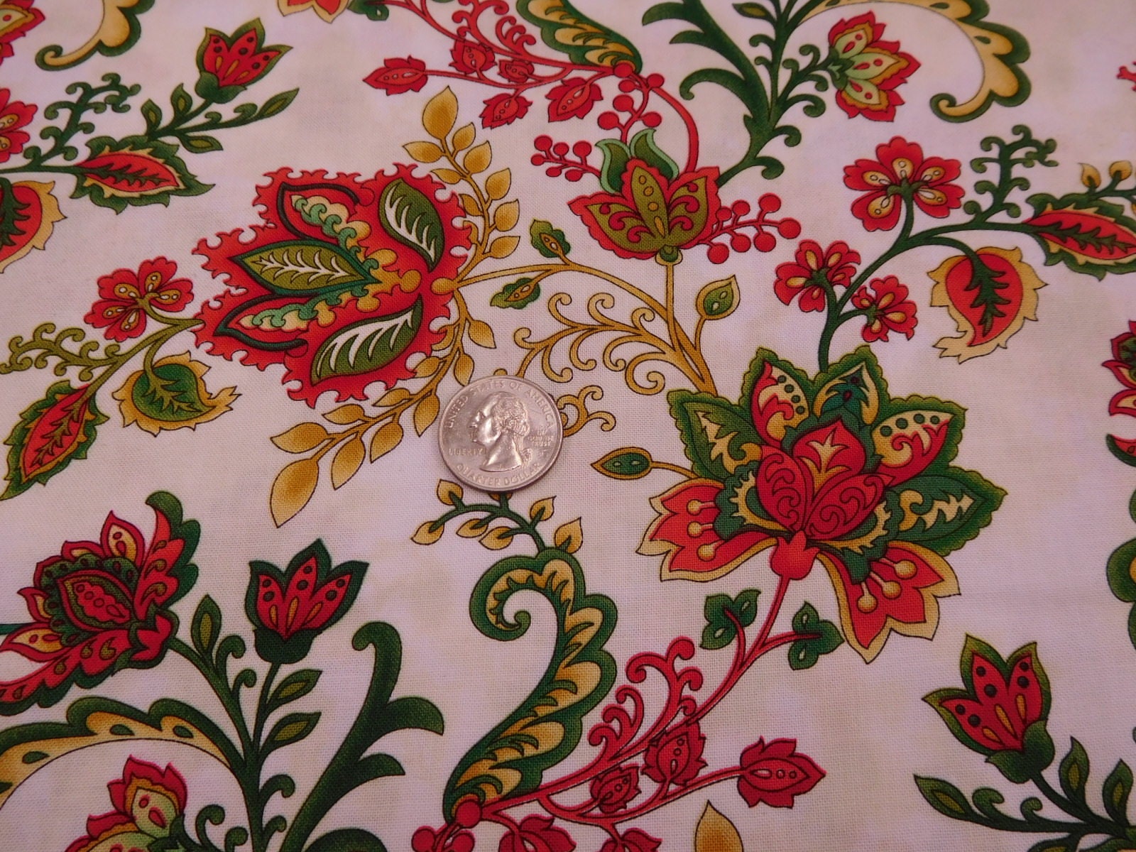 1321 Jacobean Christmas Fabric by the Yard Jacobean Joyeux | Etsy