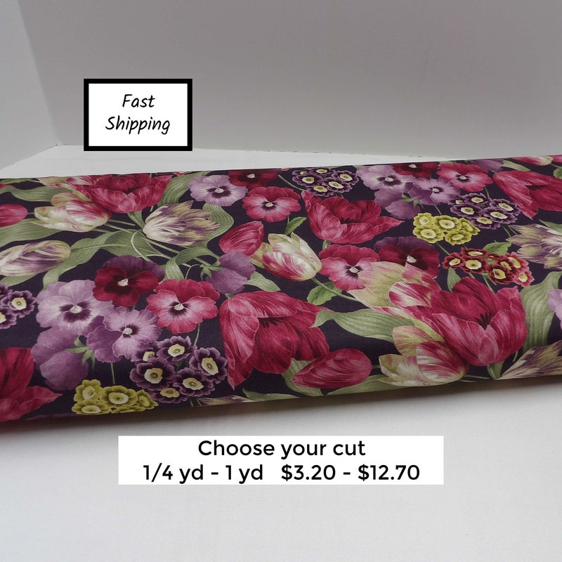 Tulip Print Fabric - Etsy