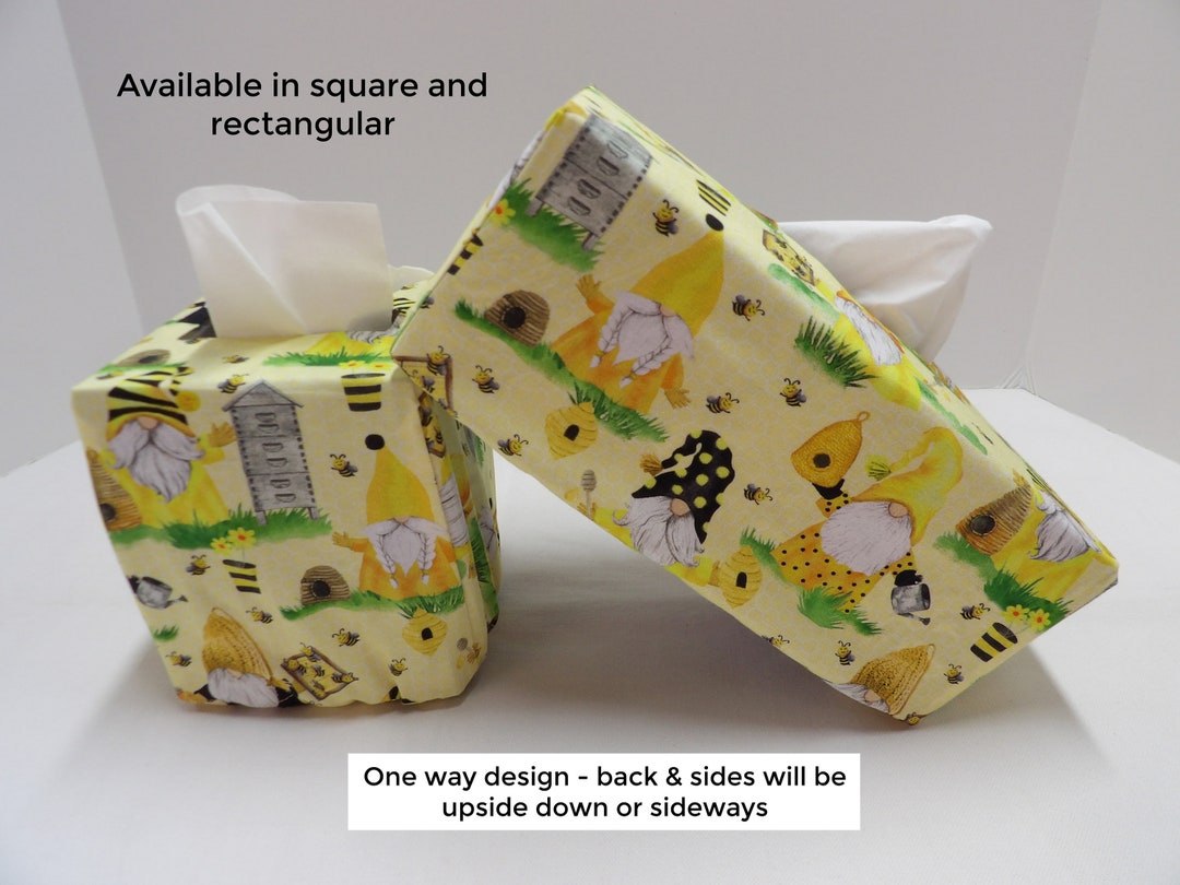 1551 Beekeeper Gnomes Cloth Tissue Box Cover for Gnome Lovers. Bumble Bee Tissue Box Holder to ...