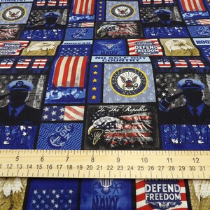1588 US Navy Military Fabric - Sykel Cotton Quilting, Crafting Material ...