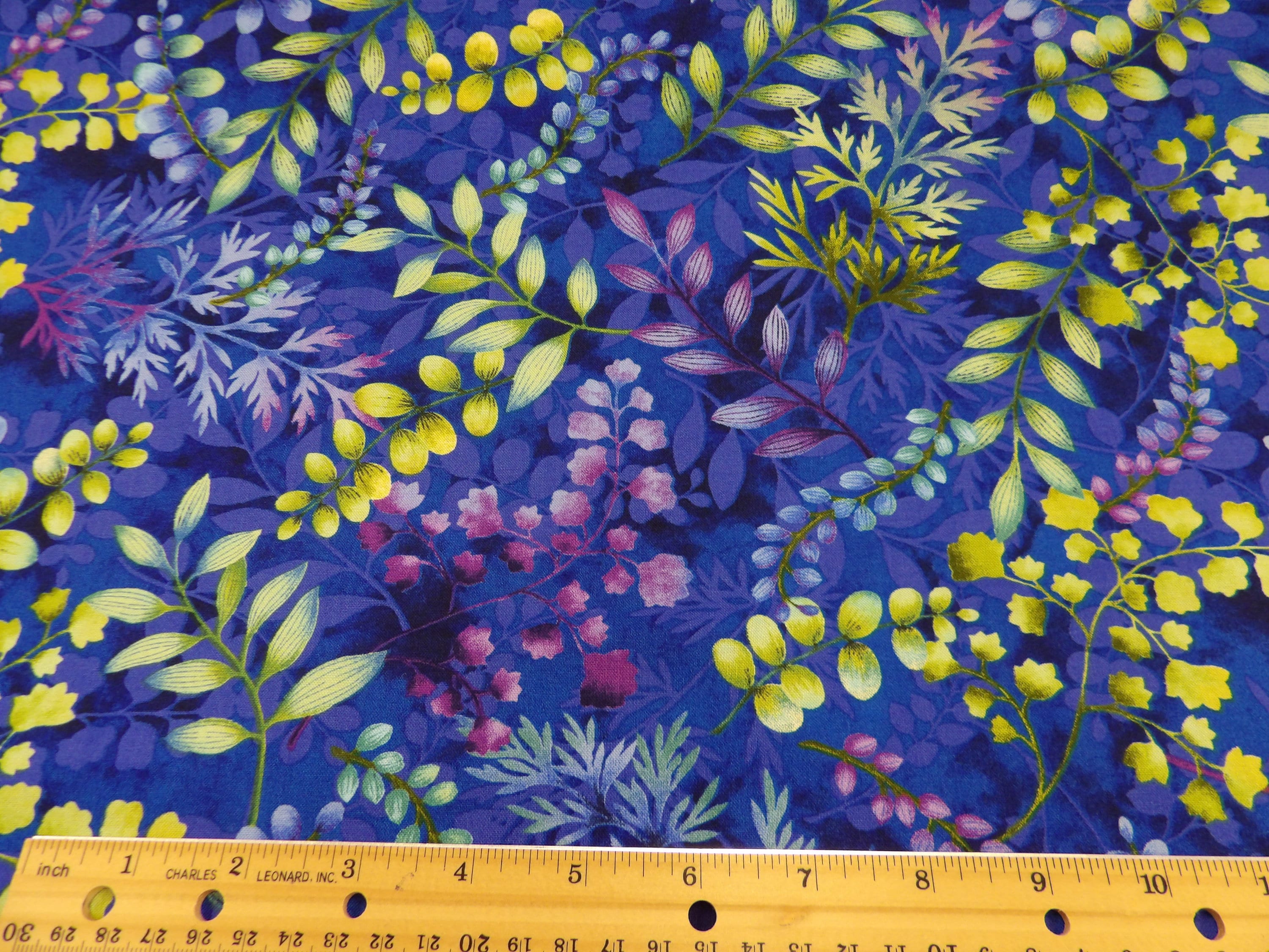 1378 Botanical Print Fabric by the Yard Fat Quarter Ferns - Etsy