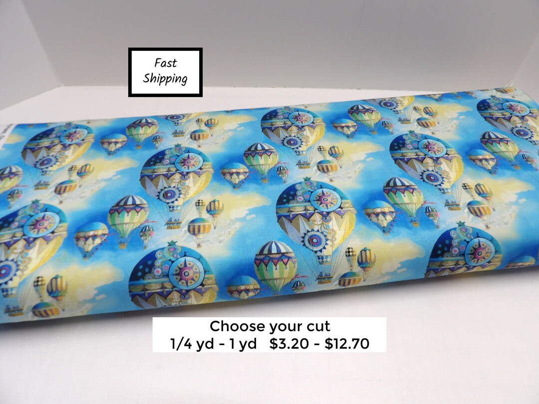 1612 Wonderland by Day Balloons Cotton Fabric by the Yard, Fat Quarters ...